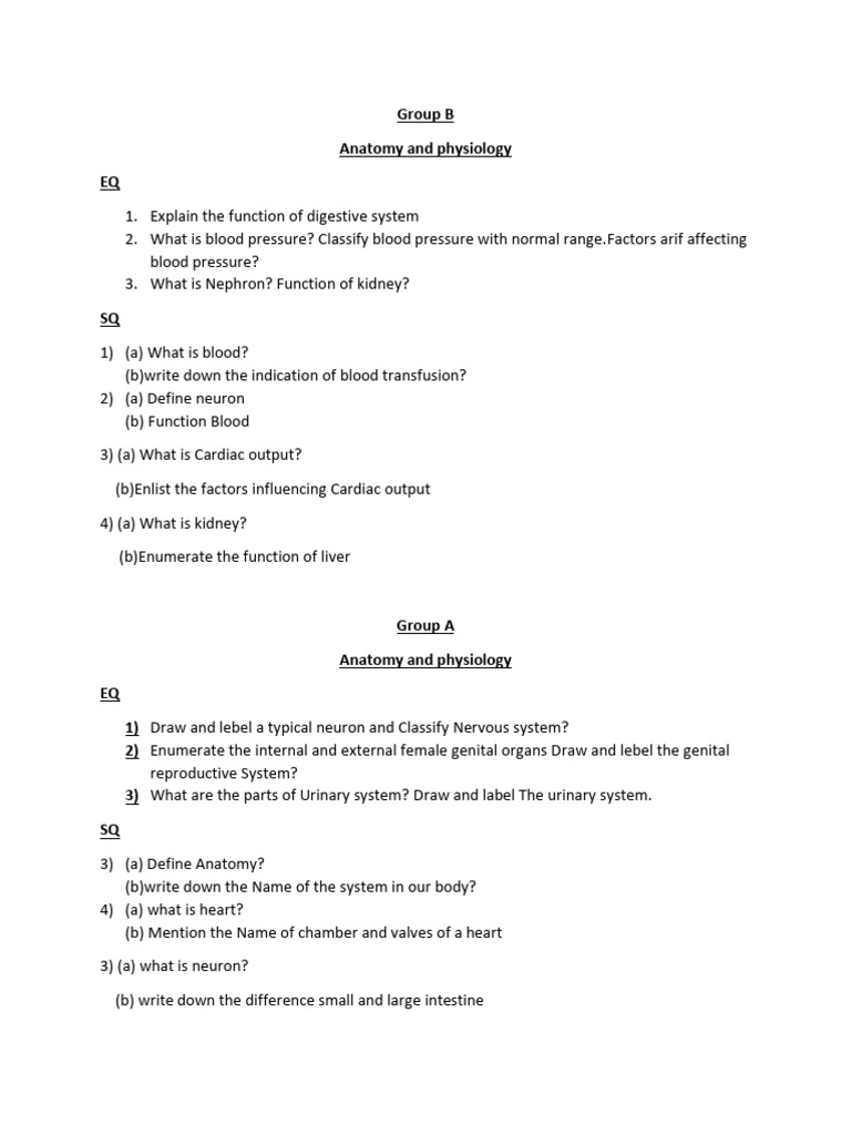 Ana+Physio SAQ Post Basic Dr. Arif | PDF