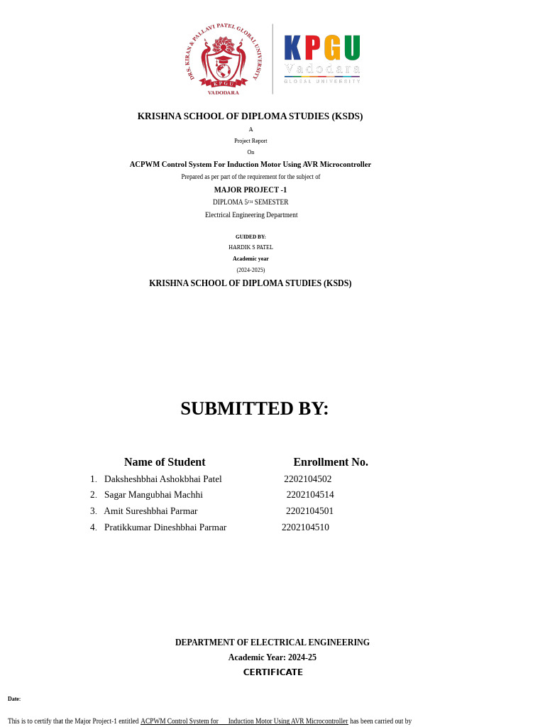 ACPWM Control System For Induction Motor Using AVR Microcontroller | PDF | Electric Motor ...