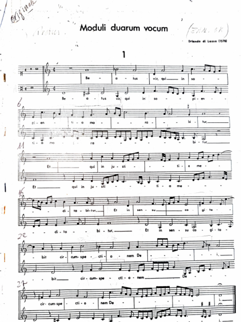 Bicinia (O.di Lasso) | PDF