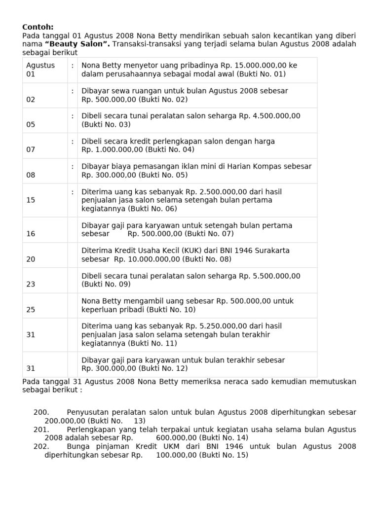 Soal Siklus Akuntansi Jasa Untuk UAS 1 | PDF