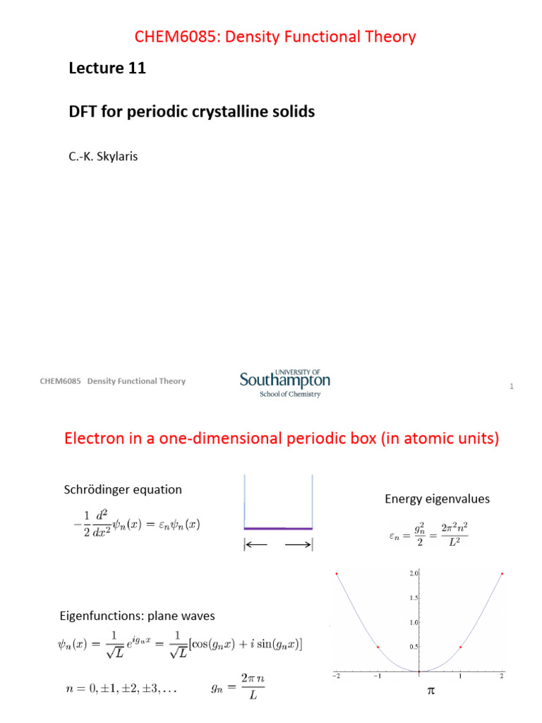 DFT L11 | PDF | Electronic Band Structure | Density Functional Theory