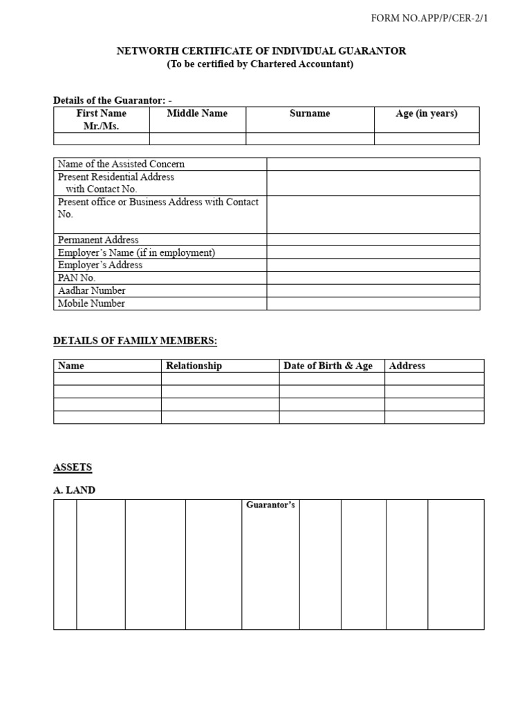 NetWorth Certificate | PDF | Loans | Credit
