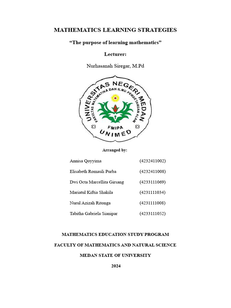 Mathematics Learning Strategies - Group 3 | PDF | Thought | Knowledge