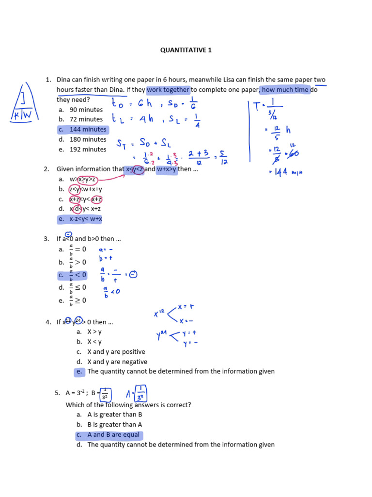 Quantitative Practice Questions | PDF
