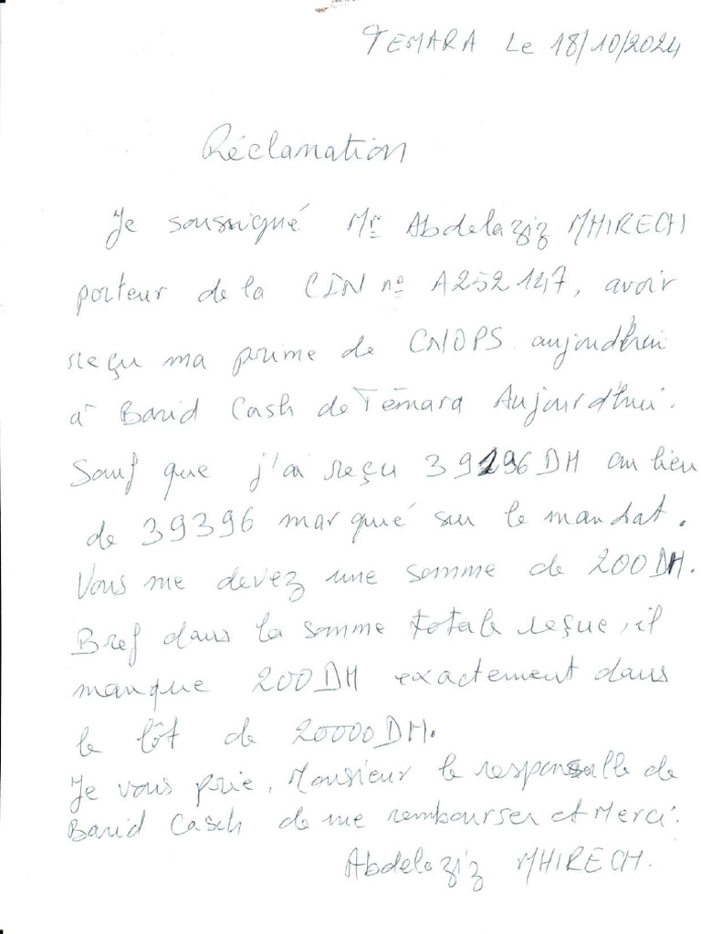 338031_reclamation_de_mhirech | PDF