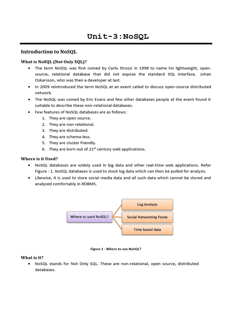 BDA Unit-3 | PDF | No Sql | Databases