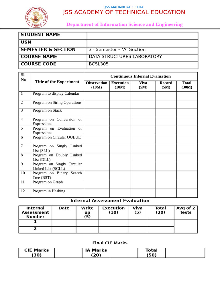 Continuous Evaluation DS Lab | PDF