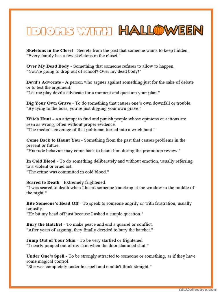 Halloween Idioms | PDF