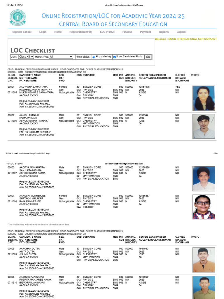 Final Loc Class - XII | PDF | Adolescence | Secondary Education