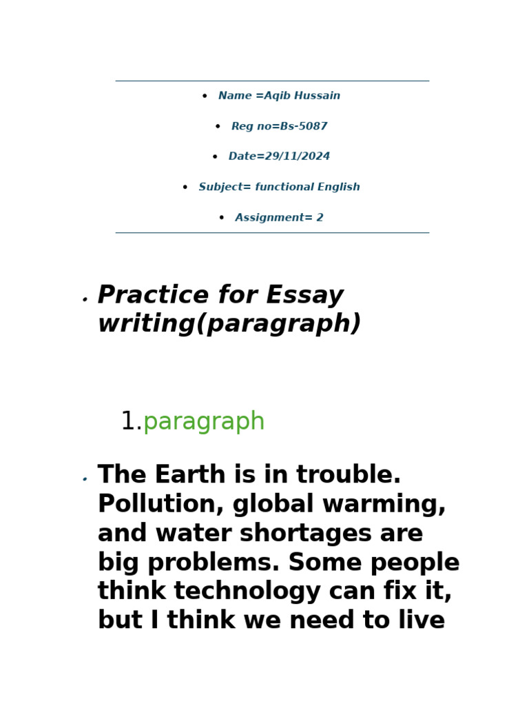 English assignment 1 | PDF