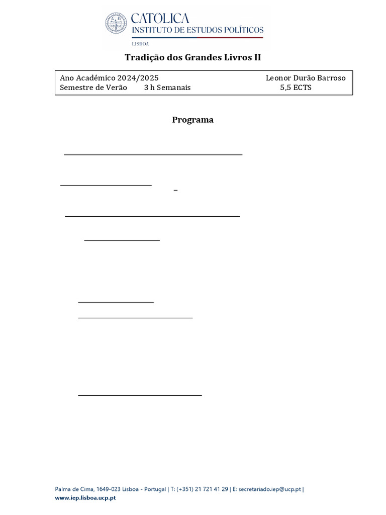 Programa TGL 2 2024 2025 | PDF | Teologia | Filosofia Aplicada