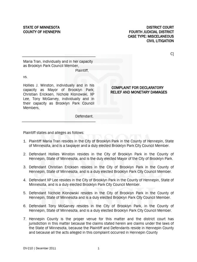 brooklyn-park-city-council-member-maria-tran-vs-city-of-brooklyn-park