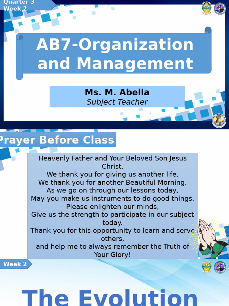 AB7-Organization and Management: Ms. M. Abella | PDF | System | Leadership
