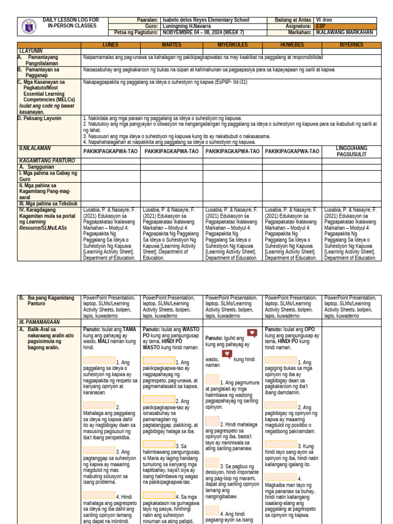 g6 q2w7 DLL Esp (Melcs) | PDF