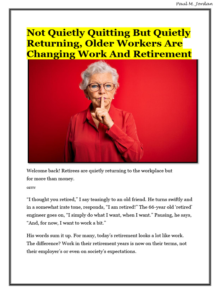 Not Quietly Quitting But Quietly Returning | PDF | Employment