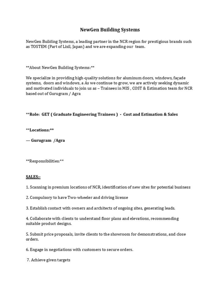 Graduate Trainee Opportunities at NewGen | PDF