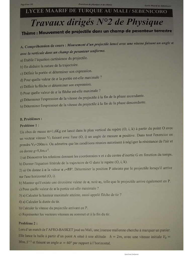 Projectile TSE | PDF