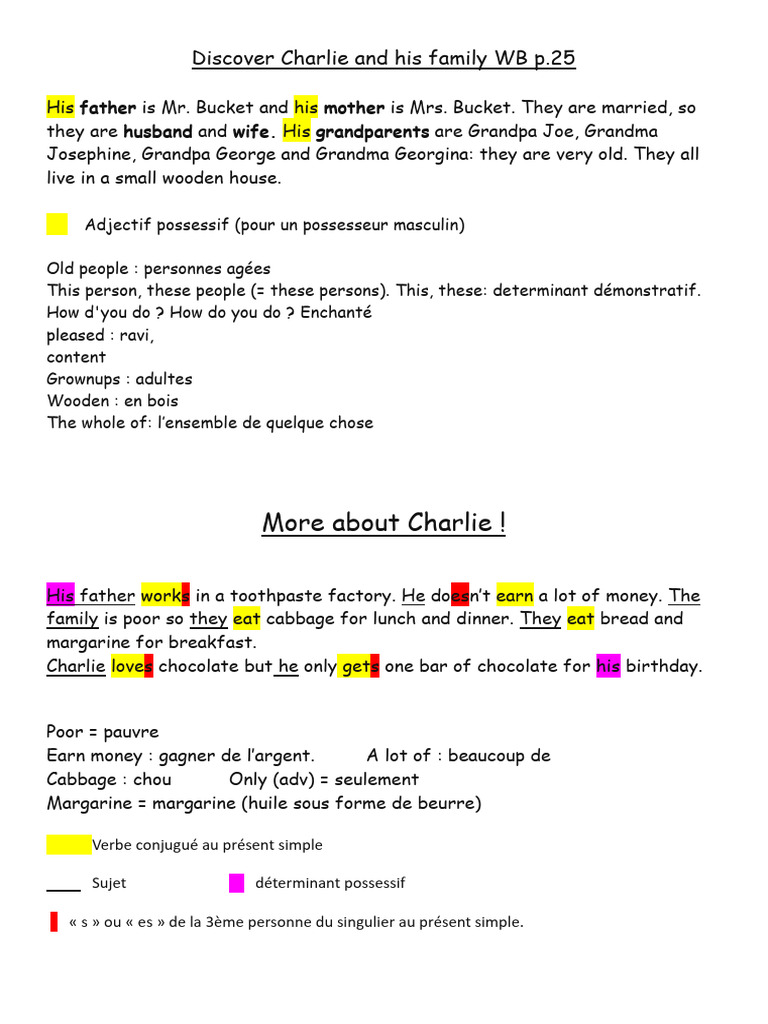 Charlie Bucket's Family Overview | PDF