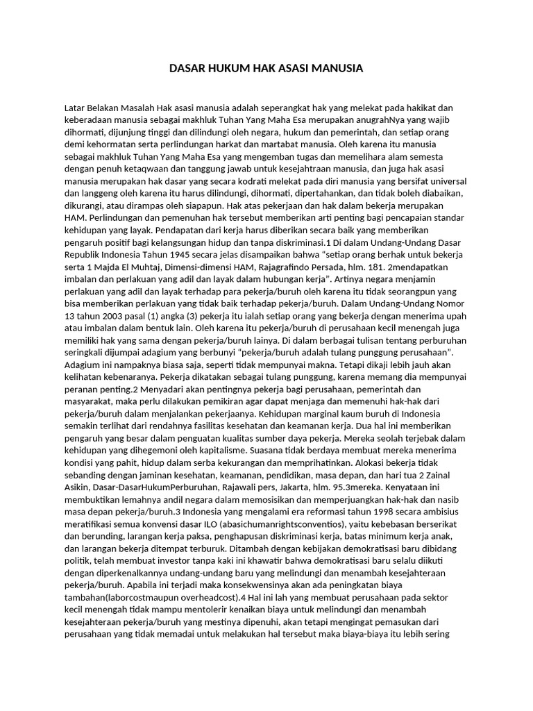 DASAR HUKUM HAK ASASI MANUSIA | PDF
