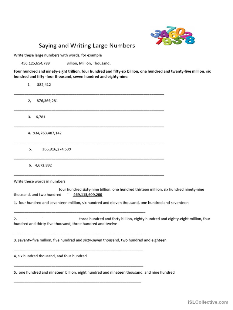 Writing and Saying Large Numbers | PDF