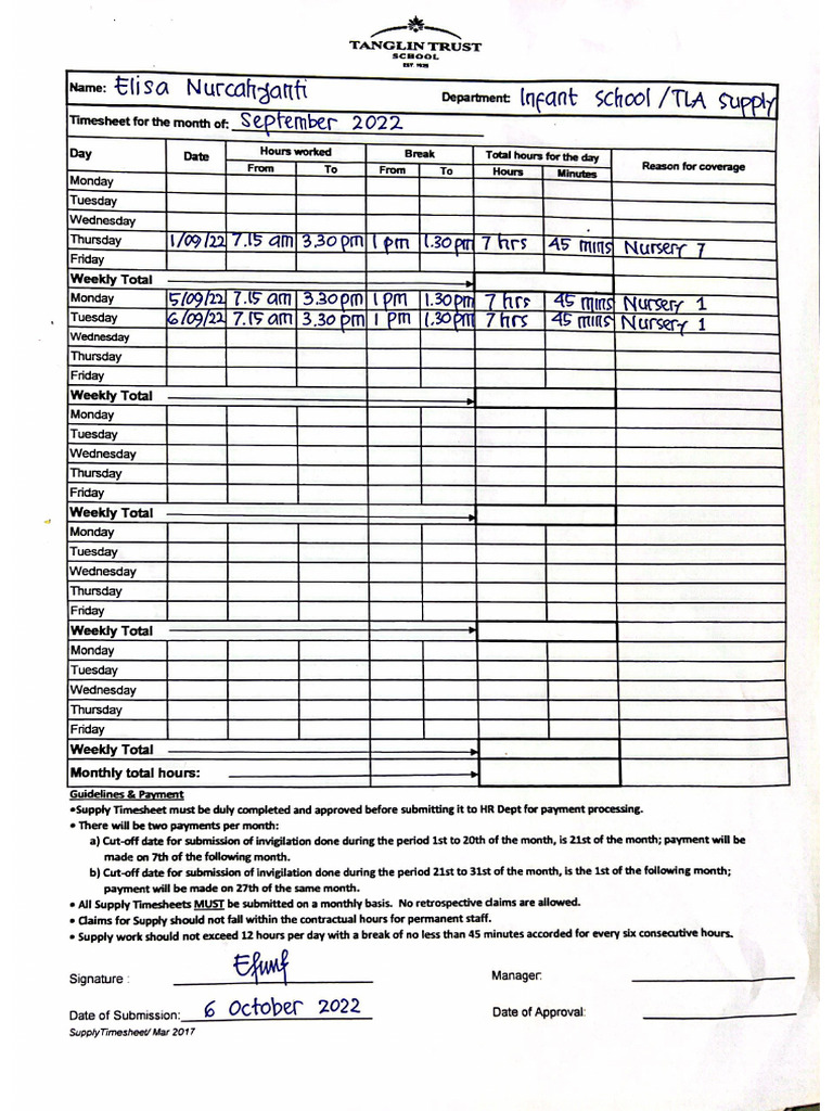 Timesheet Form | PDF
