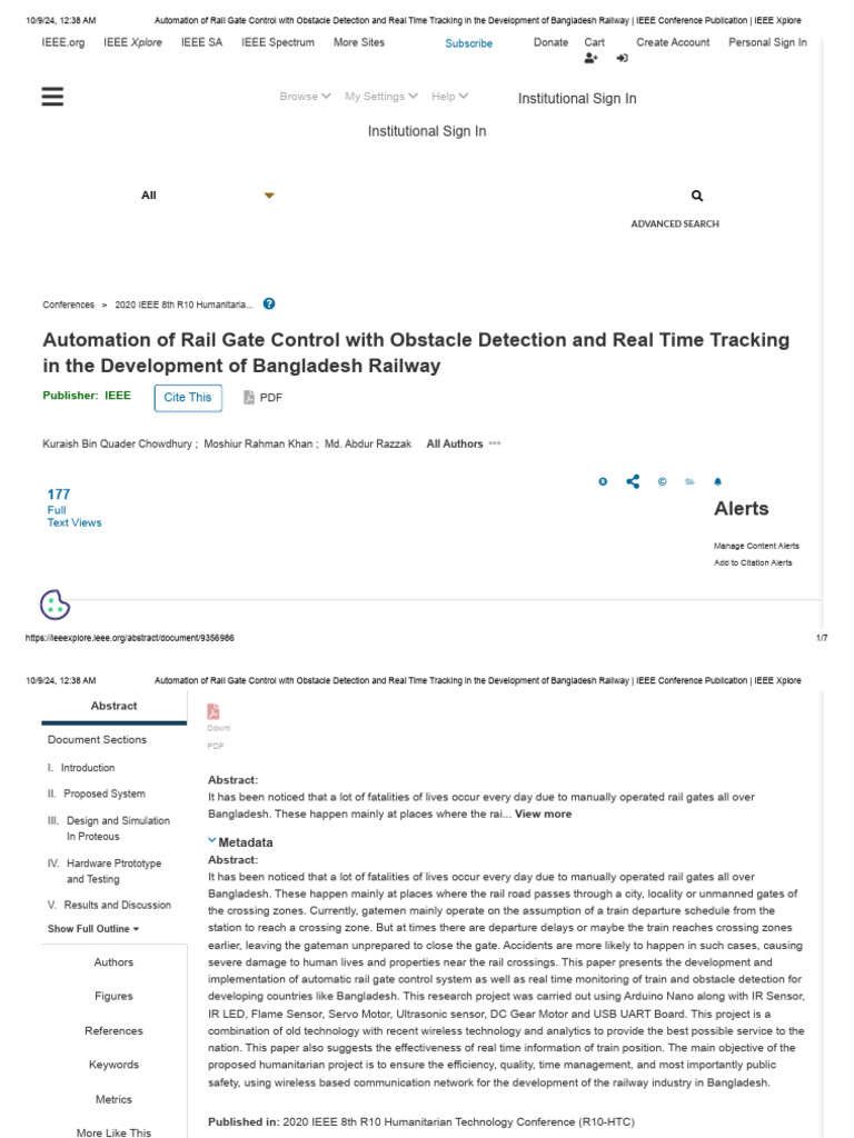 Automation of Rail Gate Control with Obstacle Detection and Real Time Tracking in the ...