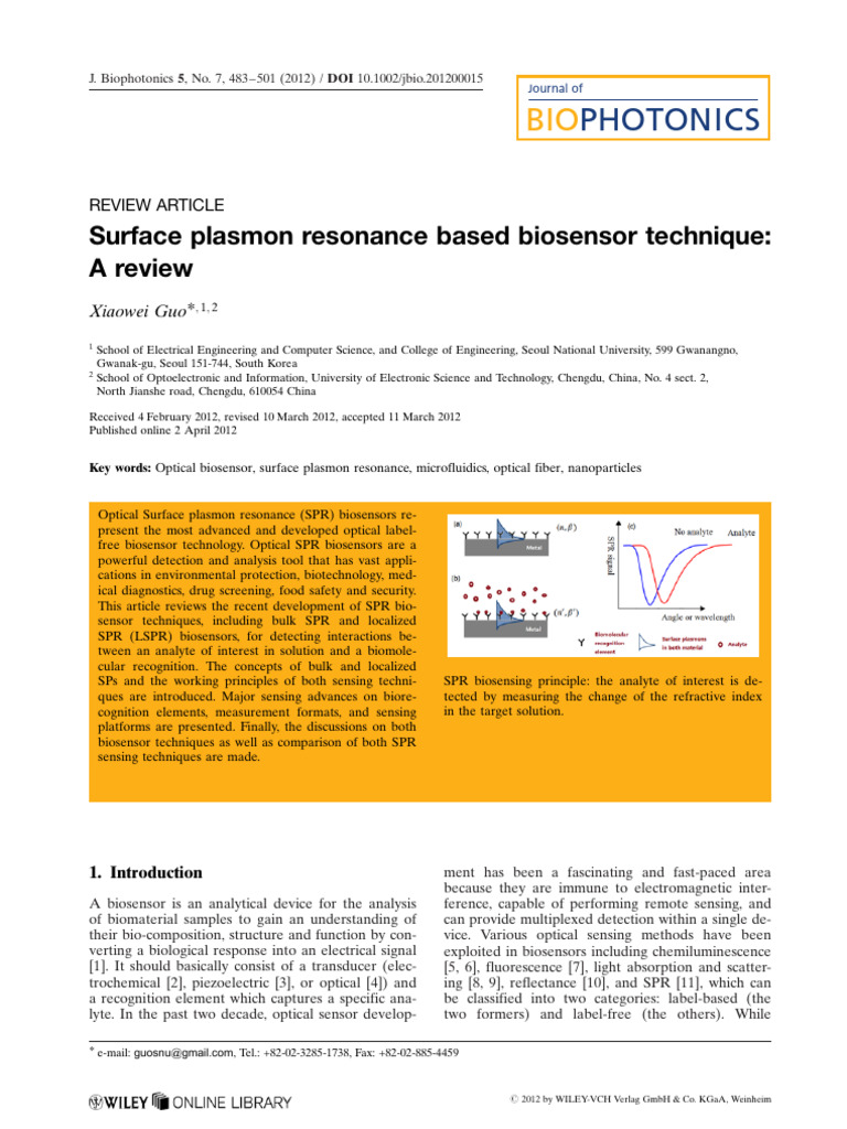 [4] WILEY_JOURNAL OF BIOPHOTONICS - SPR based biosensor technique_A ...