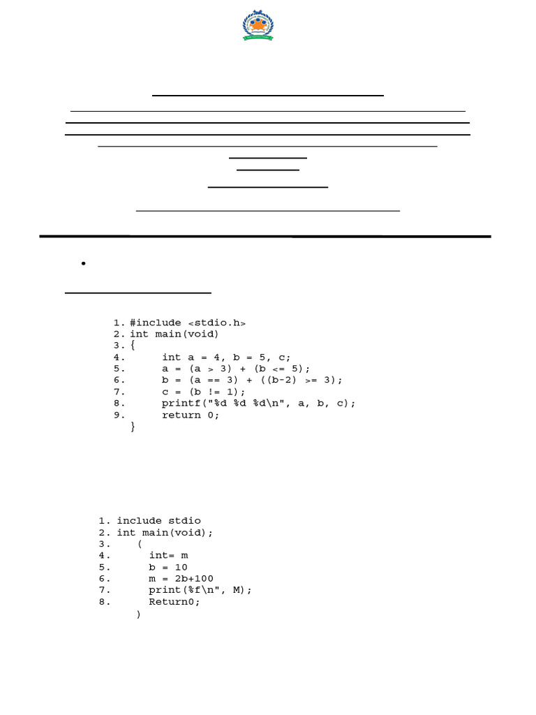 BCSC 1102 INTRODUCTION To PROGRAMMING - Department of Computing and Mathematics | PDF | Body ...