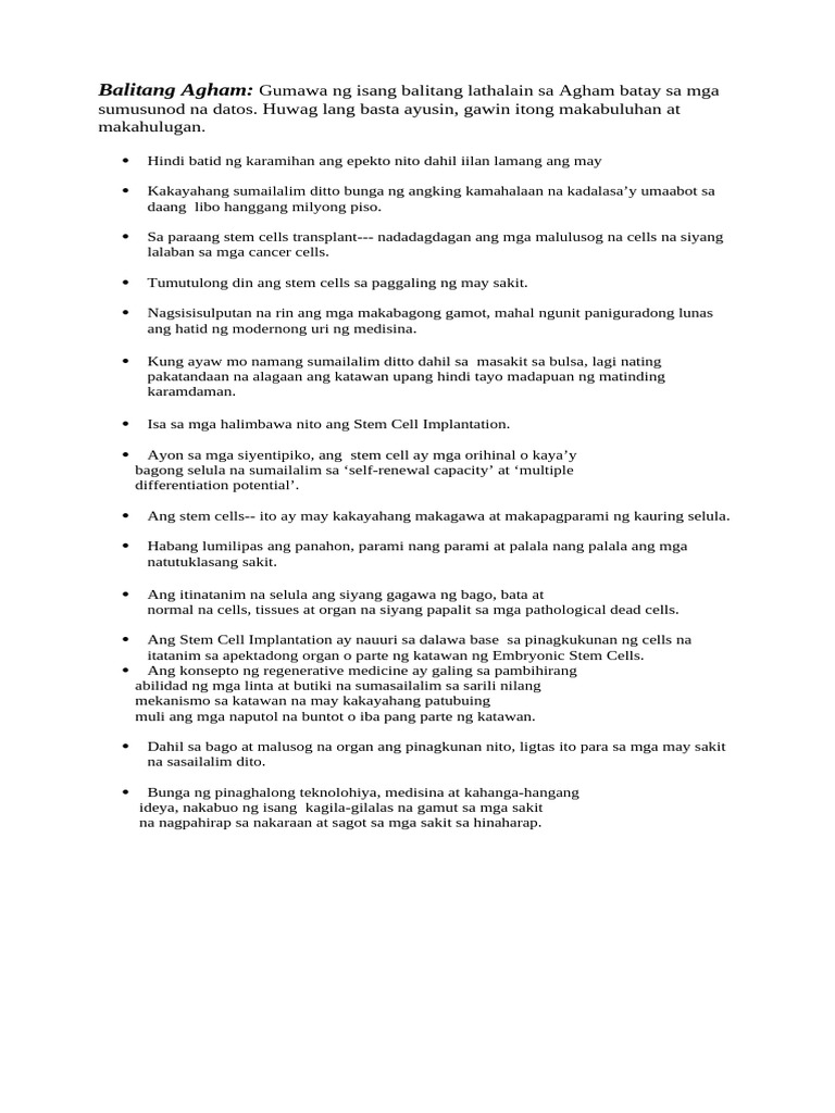 Balitang Agham | PDF