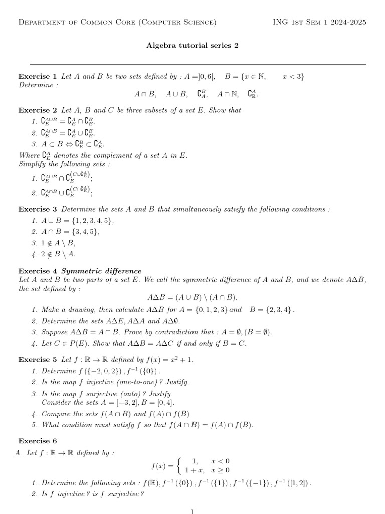 Algebra Tutorial Series 2 | PDF | Algebraic Structures | Algebra