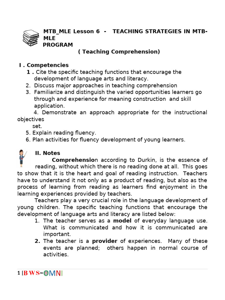 Teaching Strategies for MTB-MLE | PDF | Reading Comprehension | Fluency