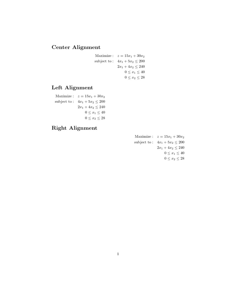 Aligned Alignment Example | PDF