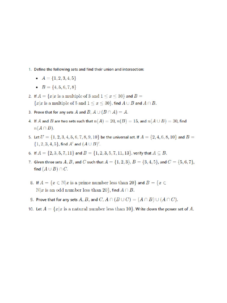 Maths Ch-1 Sets | PDF