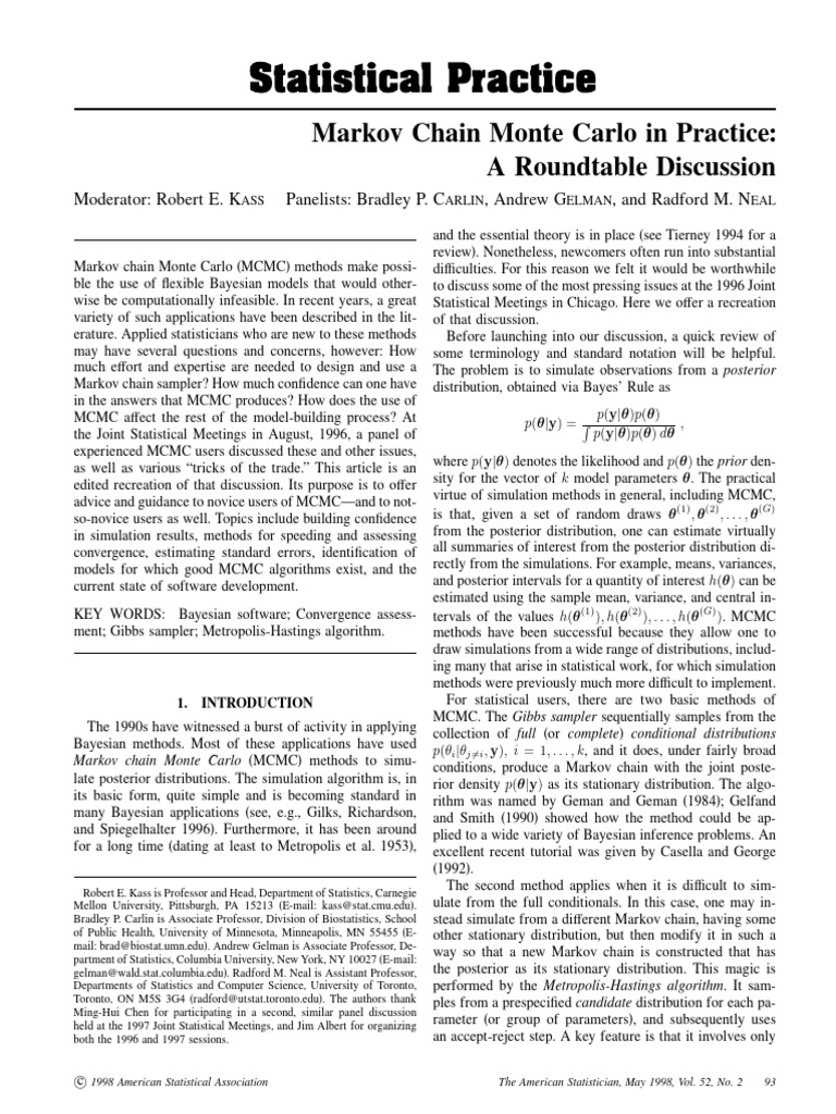 Markov Chain Monte Carlo | PDF | Applied Mathematics | Statistics