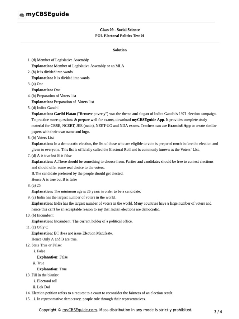 Ans Electoral Politics | PDF