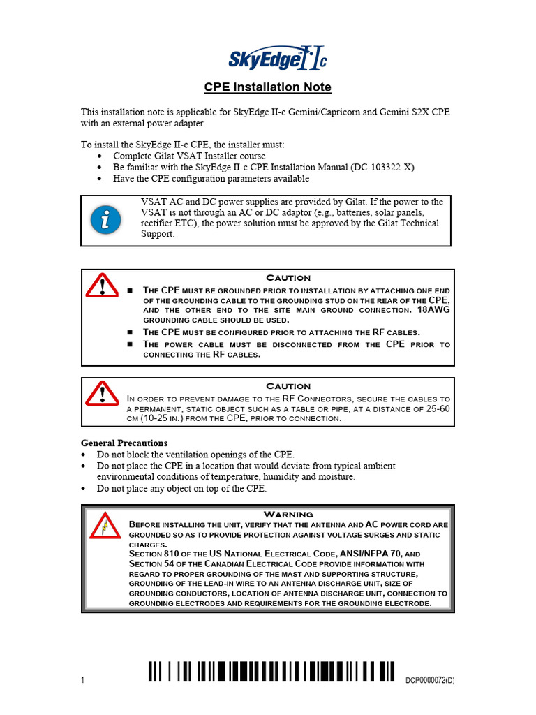 SkyEdge II C Gemini S2S2X DCP0000072 | PDF | Electrical Connector ...