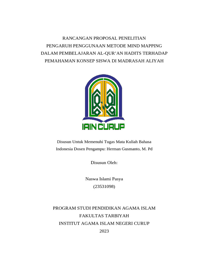 Rancangan Proposal Naswa | PDF
