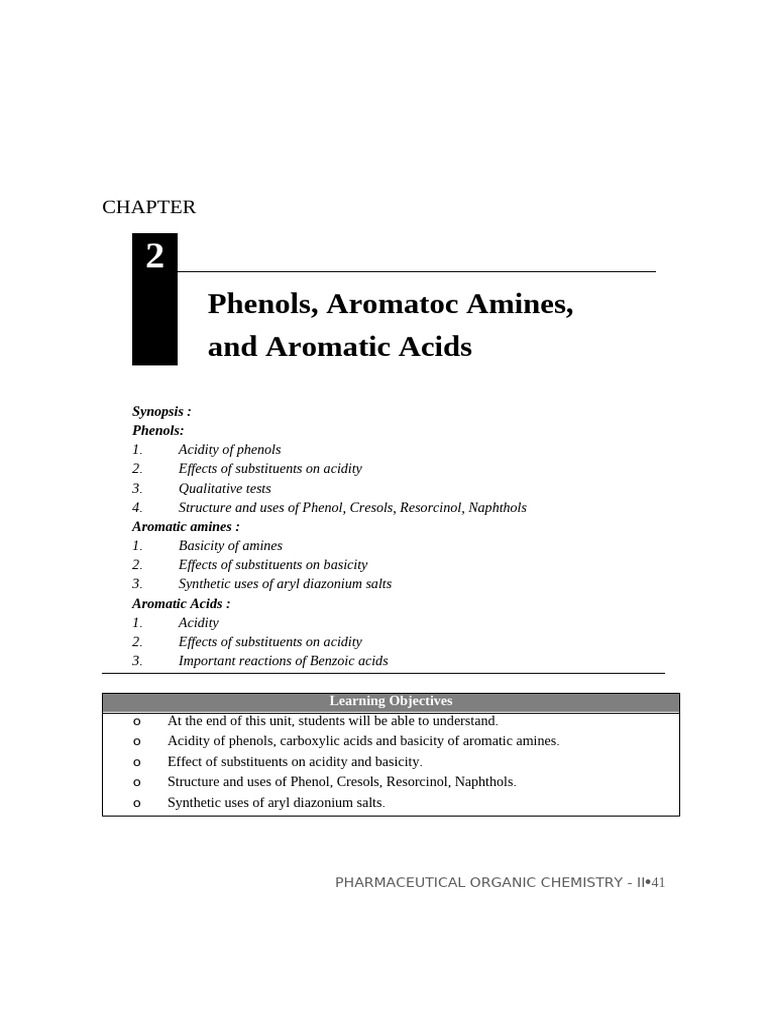 UNIT 2 - Phenols Aromatoc Amines and Aromatic Acids | PDF | Amine | Ester