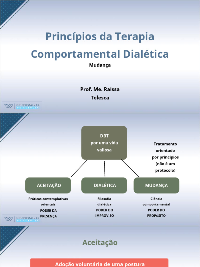 Vídeo 10. Princípios Da Terapia Comportamental Dialética | PDF | Dor ...