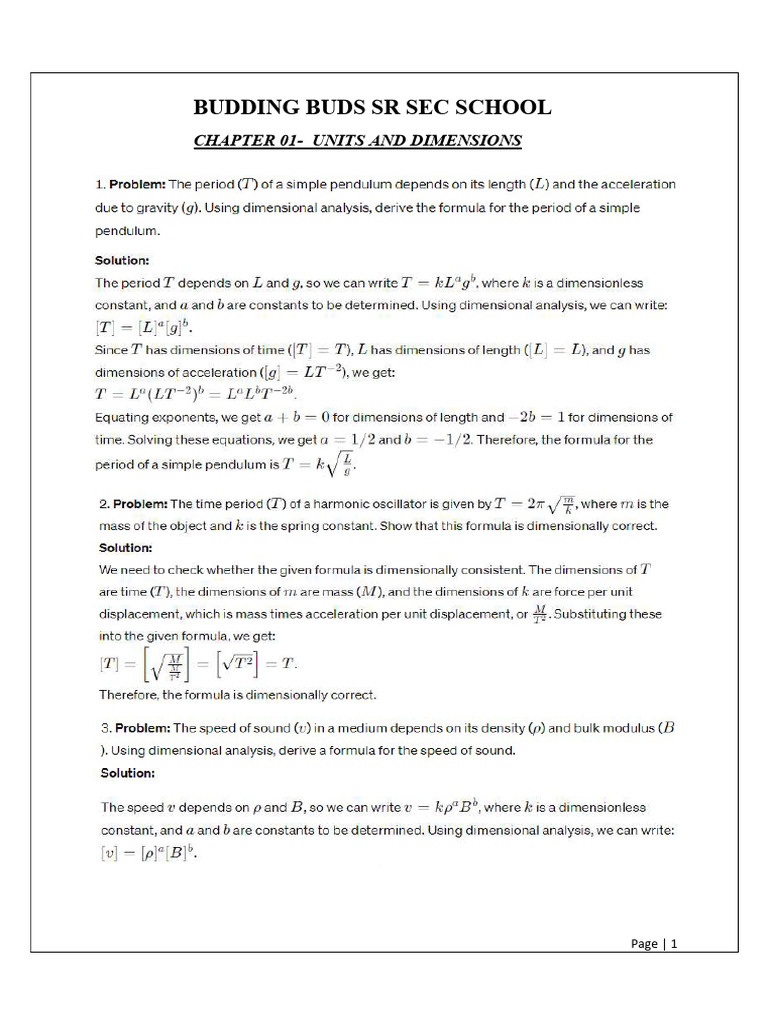 Physics Ch-1 Units and Measurements | PDF