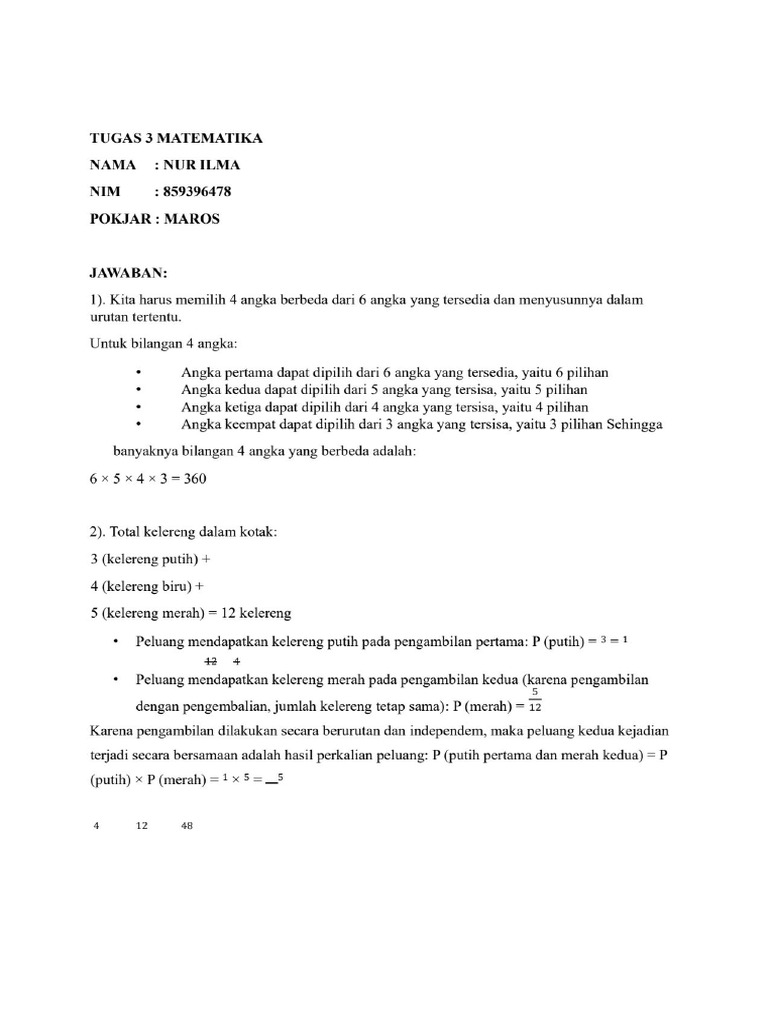 Tugas 3 MTK PGSD UT | PDF