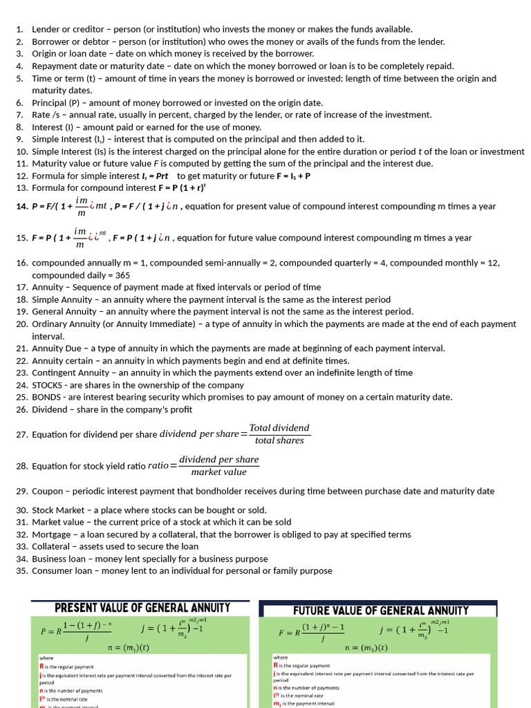 reviewer-gen-math (1) | PDF | Interest | Bonds (Finance)