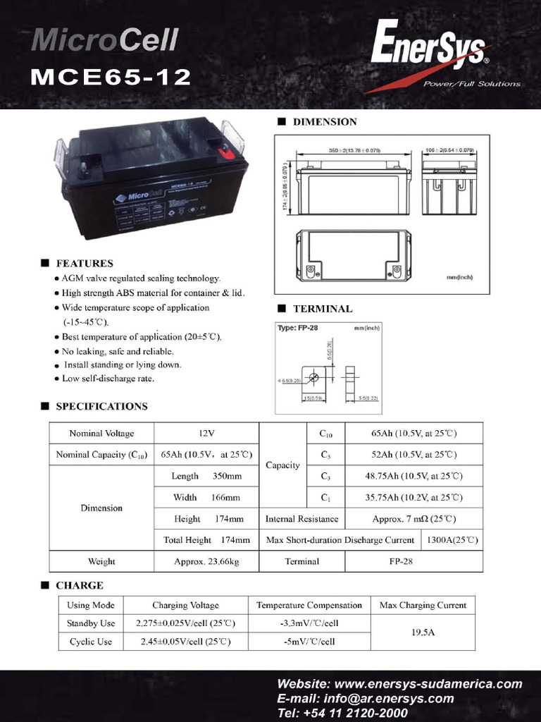 Hoja de Datos MCE65-12 | PDF