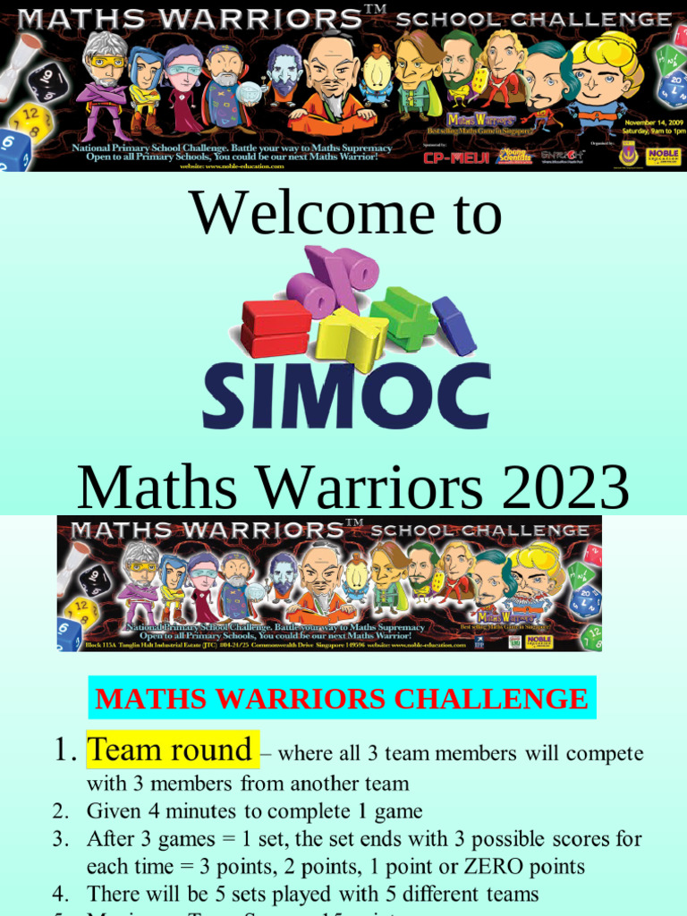 Maths Warriors Judges 2023 | PDF | Gaming | Sports