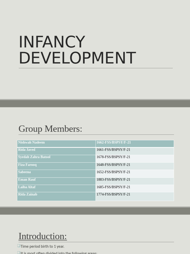 Infancy Development | PDF | Cognitive Development | Temperament