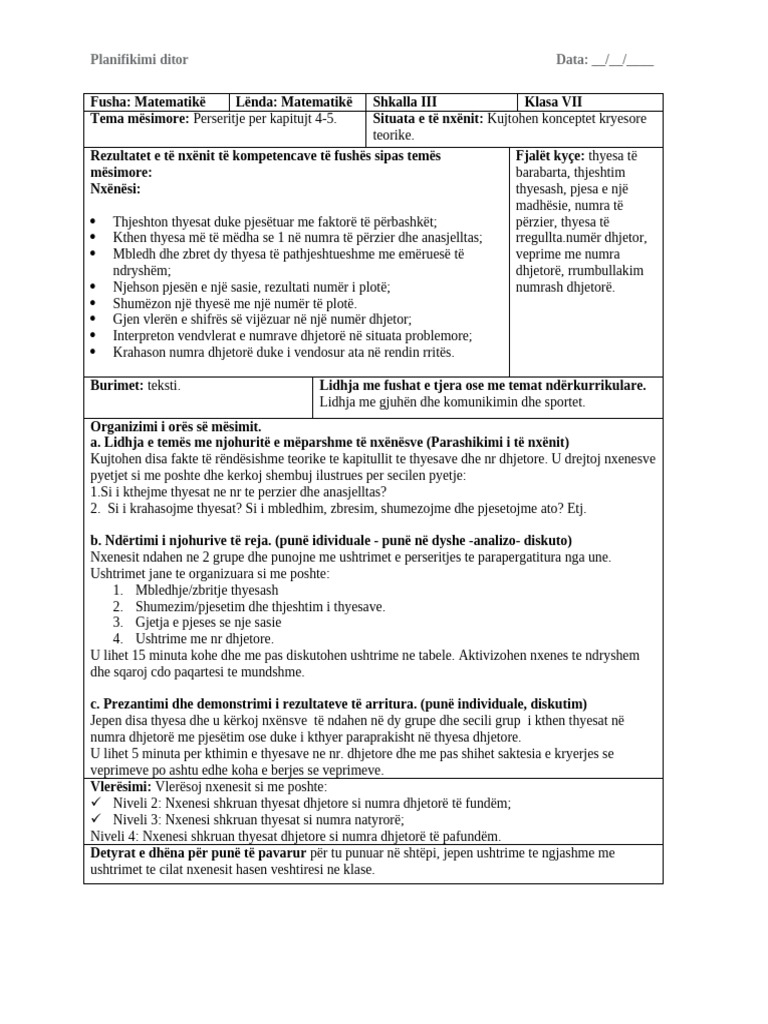 Ditare Java e 12te Mat 7 | PDF