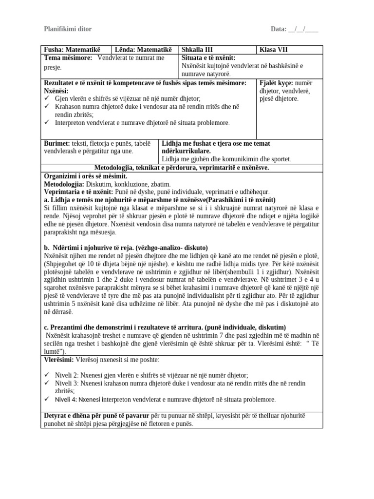 Ditare Java e 10te Mat 7 | PDF