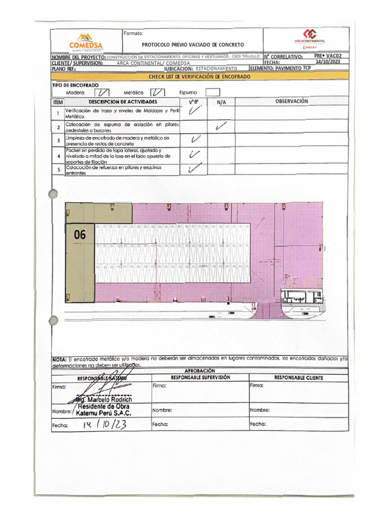 Cancha 06 - Previo Vaciado de Concreto | PDF