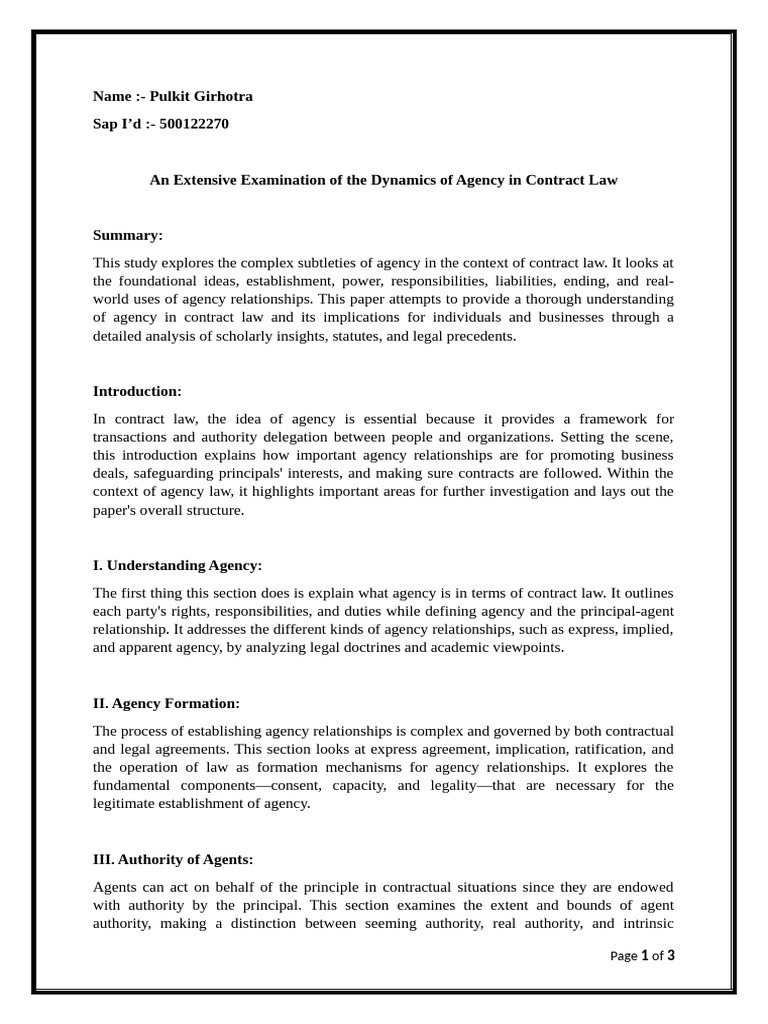 Contract Assignment | PDF | Law Of Agency | Legal Concepts