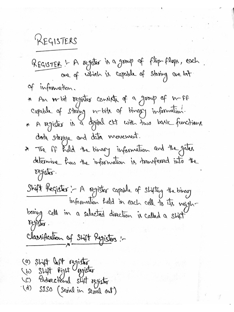 Register Digital Electronics Hand Written Notes | PDF